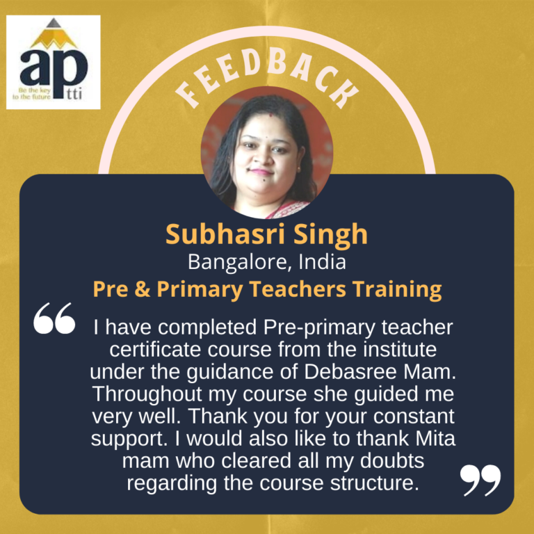 Pre-Primary Teacher Training Program Essential elements - APTTI ...